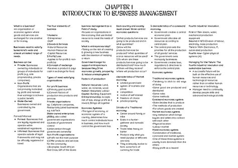 Chapter 1 Introduction To Business Management Key Concepts And