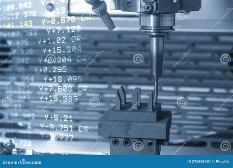 Abstract Scene Cnc Milling Machine Cutting The Graphite Electrode Parts