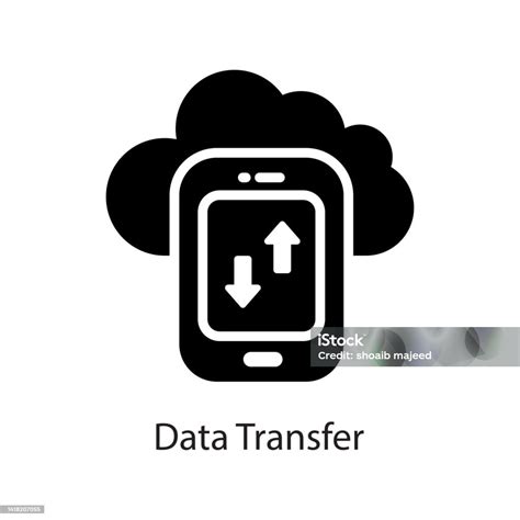 데이터 전송 벡터 흰색 배경에 솔리드 아이콘 디자인 그림 Eps 10 파일 Cpu에 대한 스톡 벡터 아트 및 기타 이미지 Cpu 공유 개념 기술자 Istock