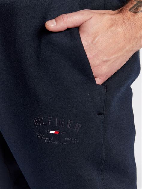 Tommy Hilfiger Spodnie Dresowe Graphic MW0MW28946 Granatowy Regular Fit