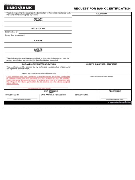 Bank Cert Request Form Pdf