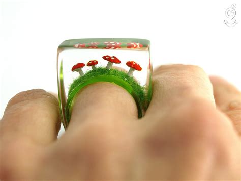 Cute Fly Agaric Ring Flying Luck With Red White Spotted Etsy