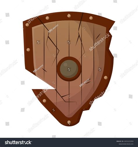Medieval Shield Broken Vector Illustration Shield Stock Vector Royalty