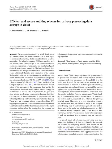 efficient and secure auditing scheme for privacy preserving data