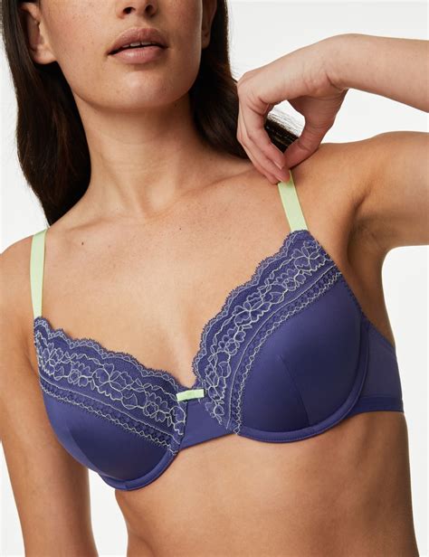 Lace Trim Padded Full Cup Bra Set A E Mands
