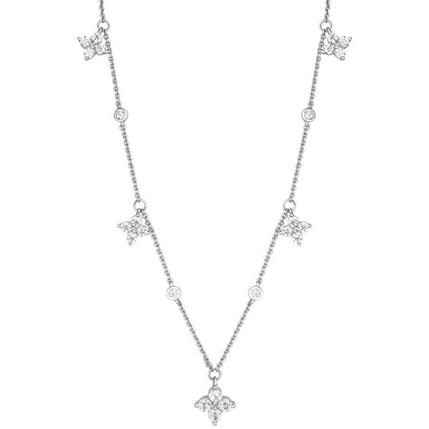Dây Cổ Vàng Trắng 10k đính đá Ecz Swarovski Pnj Xmxmw000092 Vn