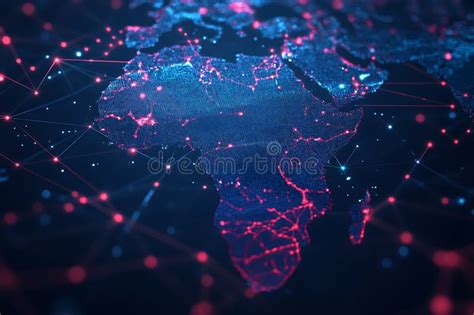 Digital World Map With Lines And Dots Stock Illustration Illustration Of Network Modern