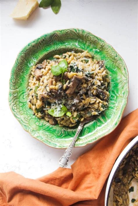 One Pot Mushroom Orzo Dished By Kate