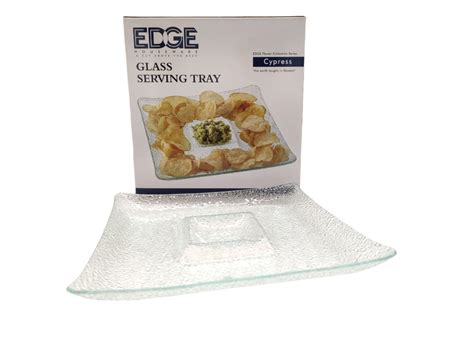 Edge Cypress Glass Square Serving Tray 6803 Hmr Shop N Bid