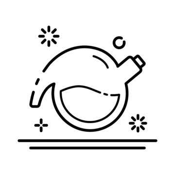 Volumetric Flask Outline Icon Illustration Line Vector Chemical Lab Tools Volumetric Flask