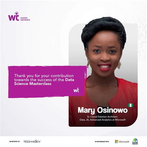 Tech4dev The Women Techsters Data Science Masterclass