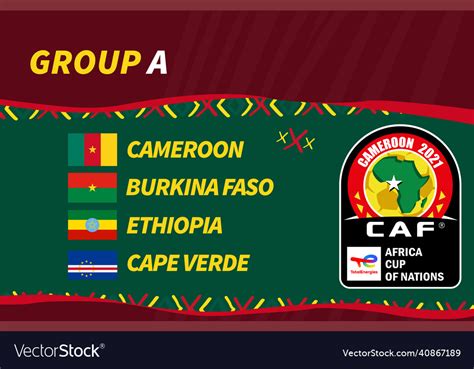 Can Cameroon 2021 Group A African Cup Football Vector Image