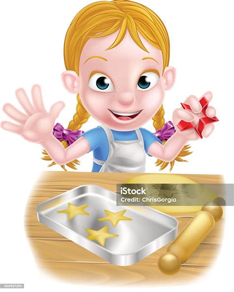 Cartoon Girl Baking Stock Illustration Download Image Now Baking
