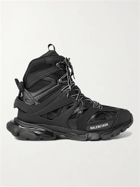 Balenciaga Track High Nylon Mesh And Rubber High Top Sneakers