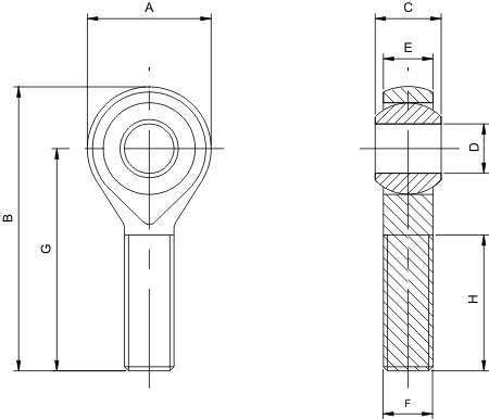 Rod End Bearing M6 Male Load Cell Shop The Load Cell Shop Load