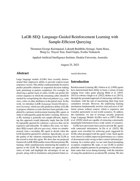 Pdf Lagr Seq Language Guided Reinforcement Learning With Sample
