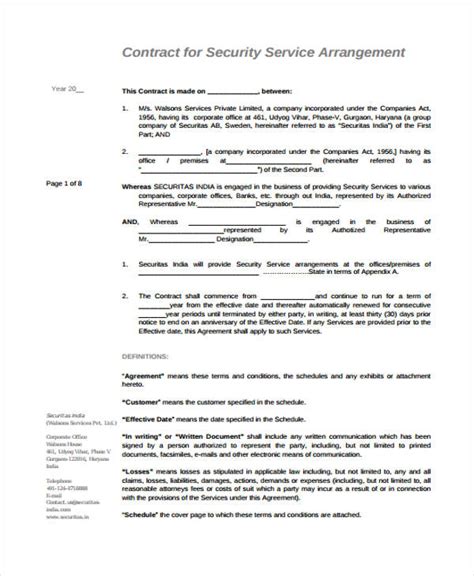 Free 29 Sample Contract Agreement Forms In Pdf Ms Word