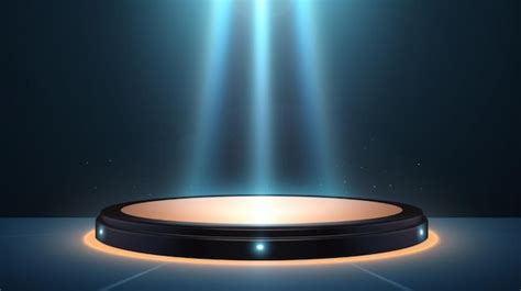 Premium Vector A Round Platform With A Light On It And A Light On The