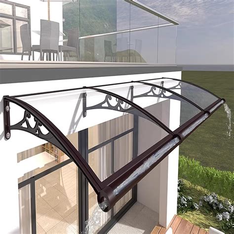 General Awnings Canopy Curved Front Outdoor Awning With Black Aluminium
