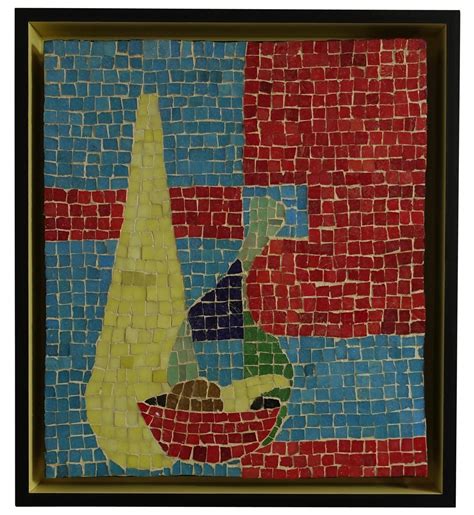 Mosaic Tile Still Life Mounted On Panel 1950s 1960s For Sale At