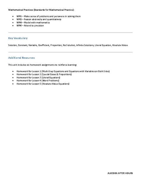 Algebra 2 Guided Notes Solving Multi Step Equations High School