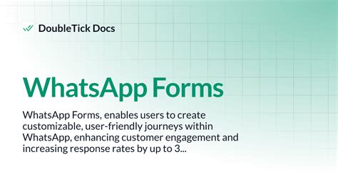 Whatsapp Forms Doubletick Docs