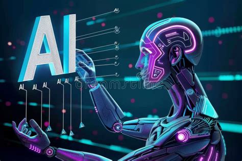 AI Robot Analyzing Digital Brain Advanced Artificial Intelligence