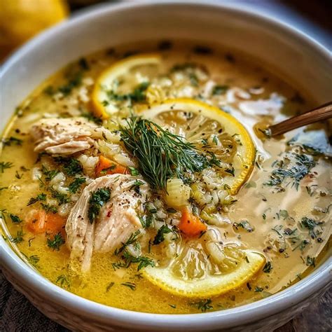 Mediterranean Lemon Chicken Soup
