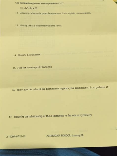 Solved Use The Function Given To Answer Problems Y Chegg