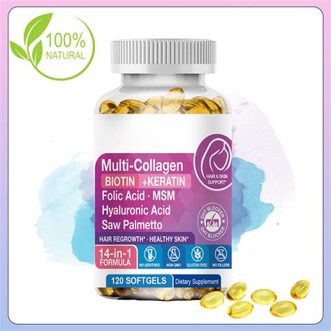 14 In 1 Multi Collagen Supplements Hair Growth Vitamins For Women And Men Supplement Shopee