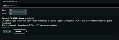 arduino uno and ccs811 total voc sensor