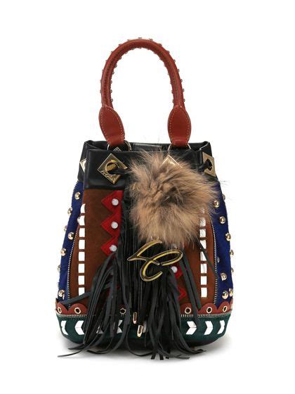 Limited Edition Borsa A Secchiello In Pelle Lavorazione Frontale Con Ricami Perle E Borchie