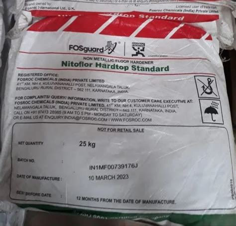Fosroc Nitoflor Hardtop Standard Floor Hardener 25 Kgs For Flooring