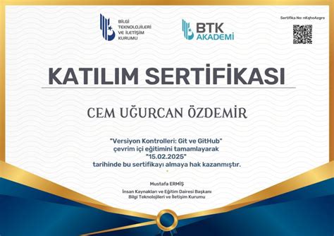 C Uğurcan Ö On Linkedin Git Github Versioncontrol Certificate Lifelonglearning