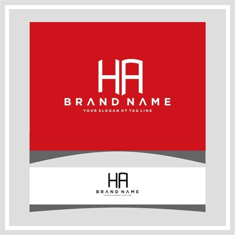 Premium Vector Modern Monogram Initial Letter Ha Logo Design Template