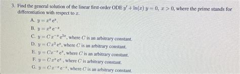 Solved 3 Find The General Solution Of The Linear