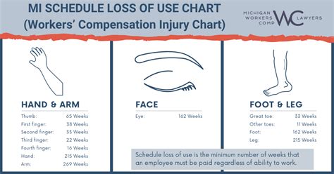 Schedule Loss Of Use Chart Workers Compensation Injury Chart