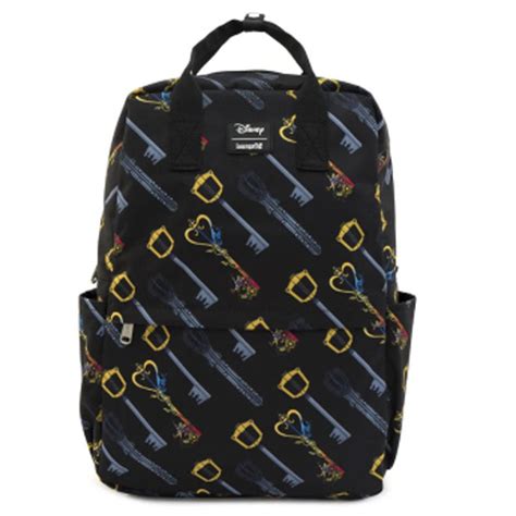 Loungefly Kingdom Hearts Keys Aop Square Nylon Backpack