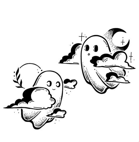Pin By Jaley R On Tattoos Halloween Tattoos Ghost Tattoo Cute