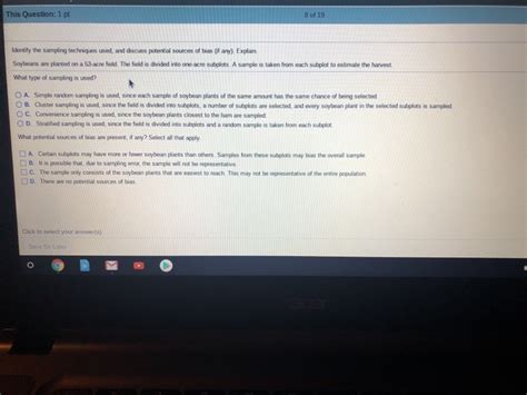 Solved This Question Pt Of Identify The Sampling Chegg