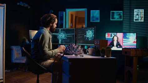Computer Scientist Putting Eeg Headset On Stock Footage Sbv 348876746