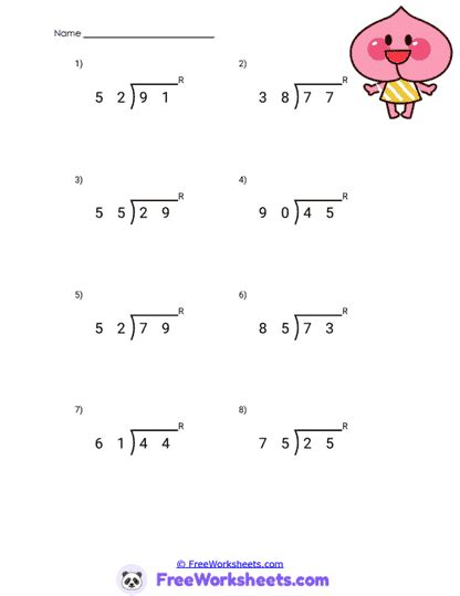 Solving Long Division Problems Worksheets Freeworksheetscom