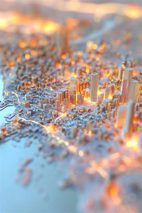 A Data Driven 3d Urban Map Showcasing Social Demographics Through Network Links Stock