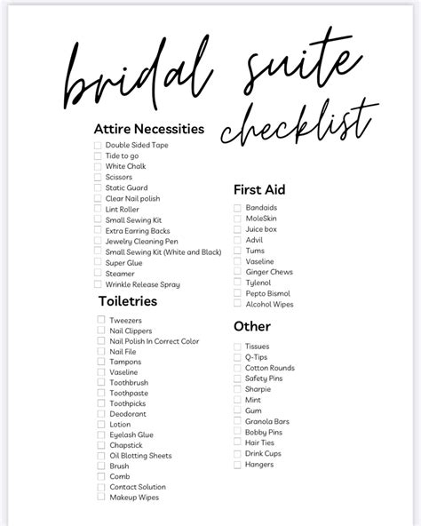 Bride To Be Wedding Checklist