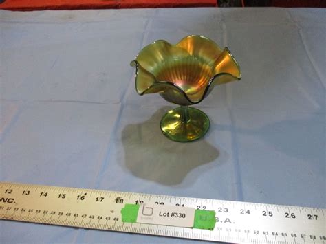 Vintage Carnival Glass Candy Dish Bodnarus Auctioneering