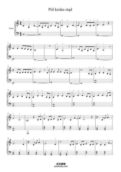 Pół Kroku Stąd钢琴谱 Alitea Free Piano Sheet Music Pianoproblem