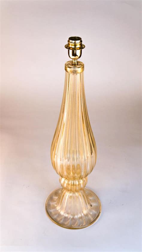 Alberto Donà Crystal And Gold Italian Pair Of Murano Glass Table Lamps