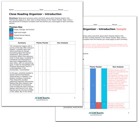 Jurassic Park Term Analysis Litcharts
