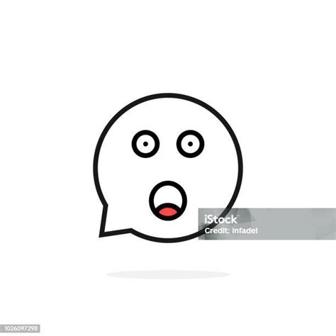 얇은 선 충격 Emoji 연설 거품 Brand Name Online Messaging Platform에 대한 스톡 벡터 아트 및