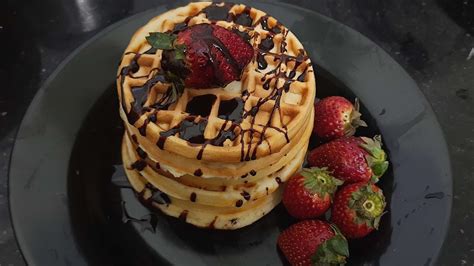 Eggless Waffle Recipe Homemade Easy Recipe Youtube